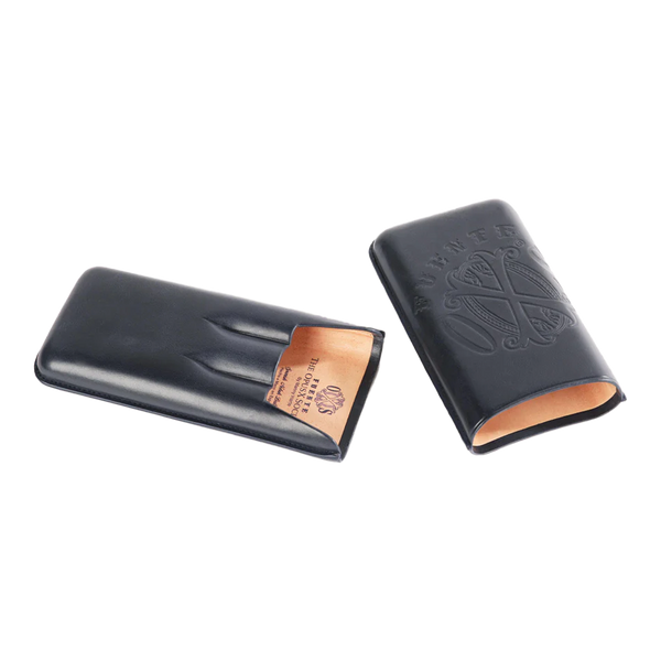 OpusX Society Spanish Nobuk Leather 3 Cigars Case Dark Blue – Devlin's