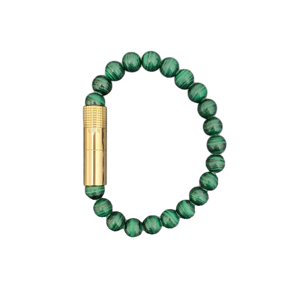 Punch Bracelet Les Fines Lames GOLD MALACHITE 8mm Large – Devlin's