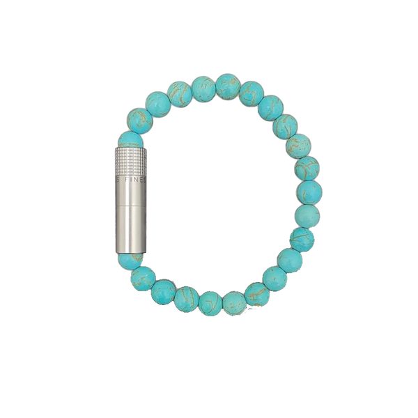 Punch Bracelet Les Fines Lames STEEL Turquoise 8mm Large – Devlin's